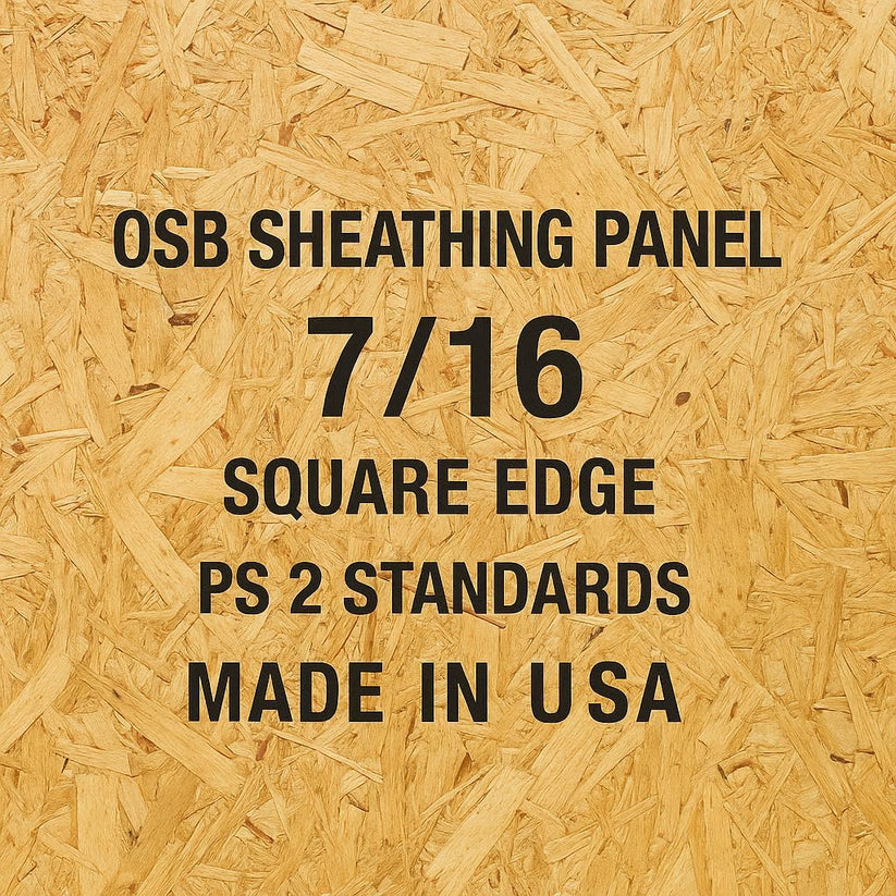 OSB Sheathing Panel - 7/16" Thick - PS 2 Standards, Made in USA ...